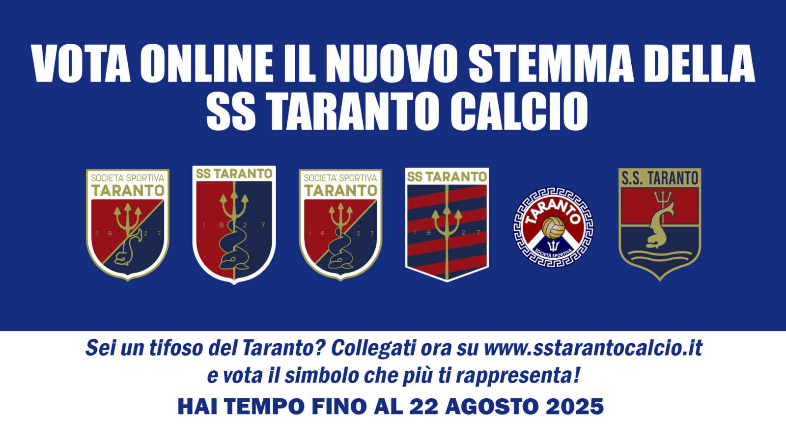 SS Taranto Calcio: i tifosi scelgono il nuovo stemma, si vota online ...